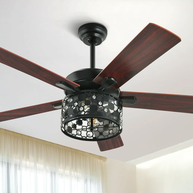 Dextrus 52in Ceiling Fan with Light, Wall Switch Remote, 2 Bulbs ...