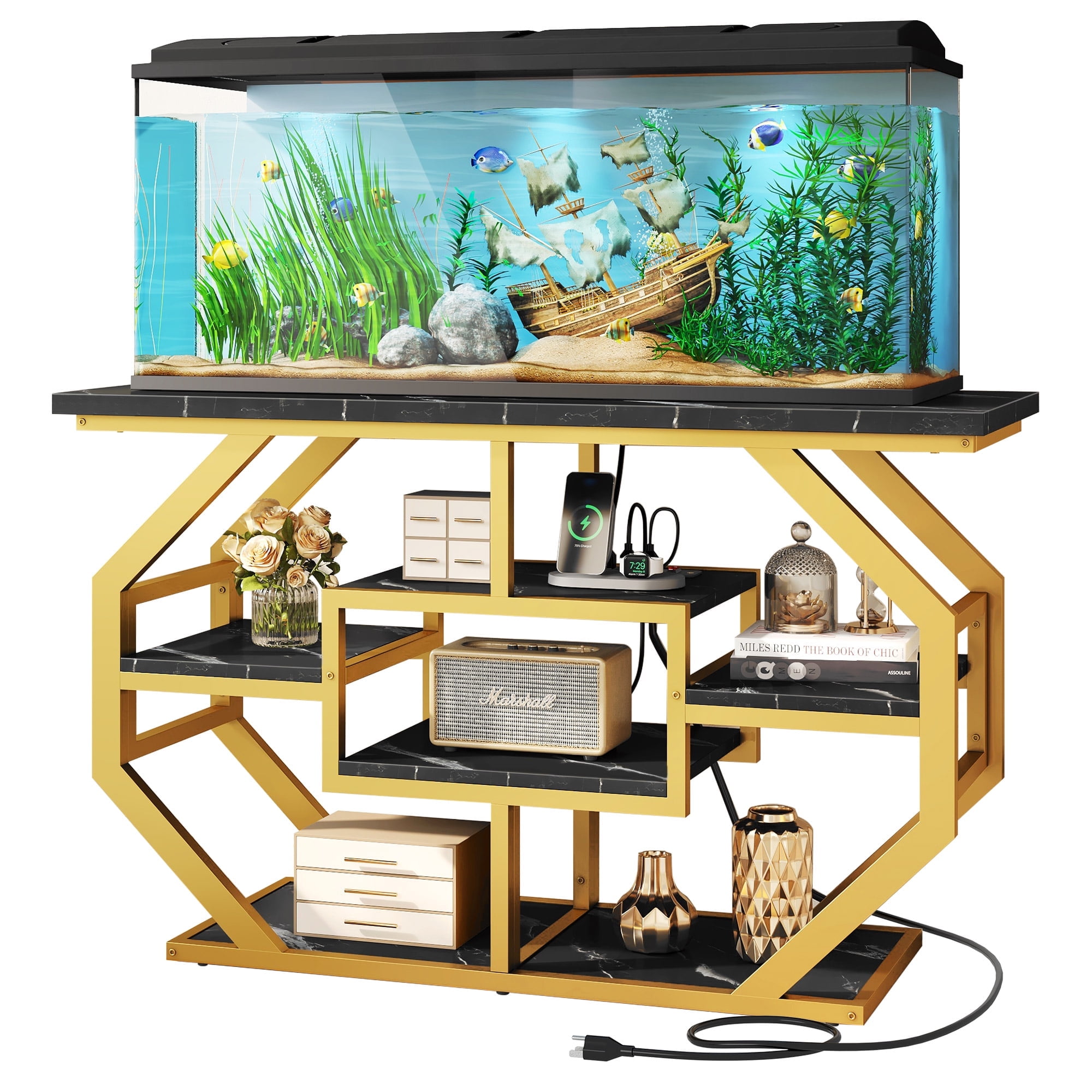 Dextrus 55-75 Gallon Aquarium Stand with Power Outlets, Cabinet for ...