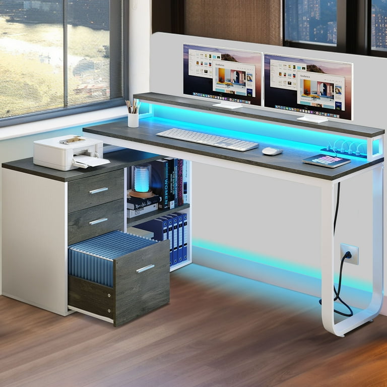 Light With Outlets Built In Desk