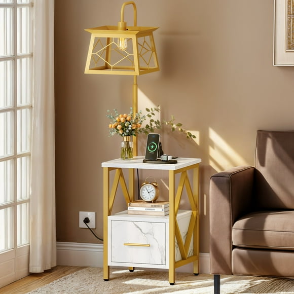Side Table Lamp Combo