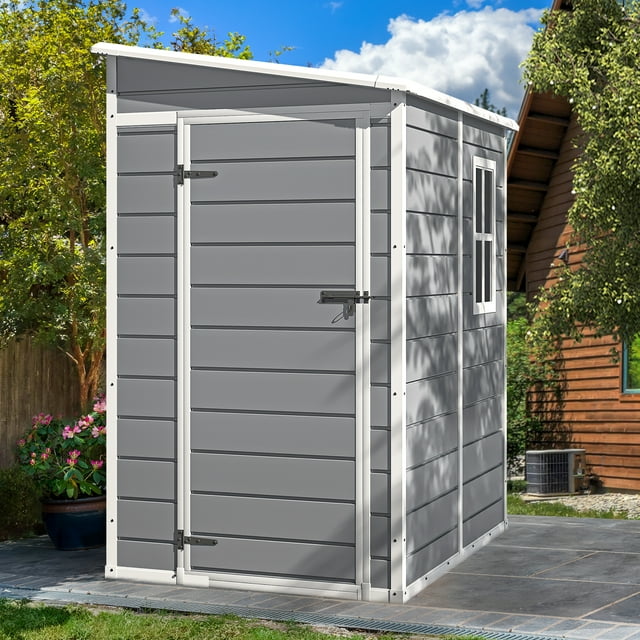 Dextrus Resin Outdoor Storage Shed, 5x4 FT, Waterproof, Lockable Door & Window - Walmart.com