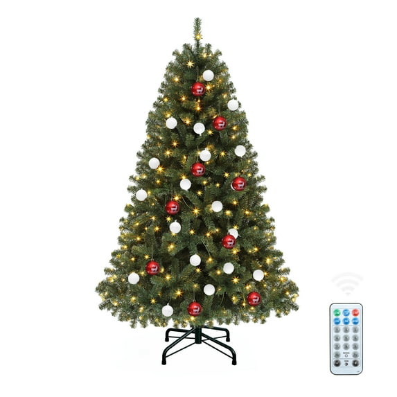 Dextrus 6 FT Prelit Spruce Christmas Tree, Pre-Decorated Artificial ...