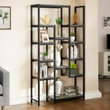 Dextrus 6 Tier Bookshelf, Tall Modern Free Standing Bookcase with 12 ...