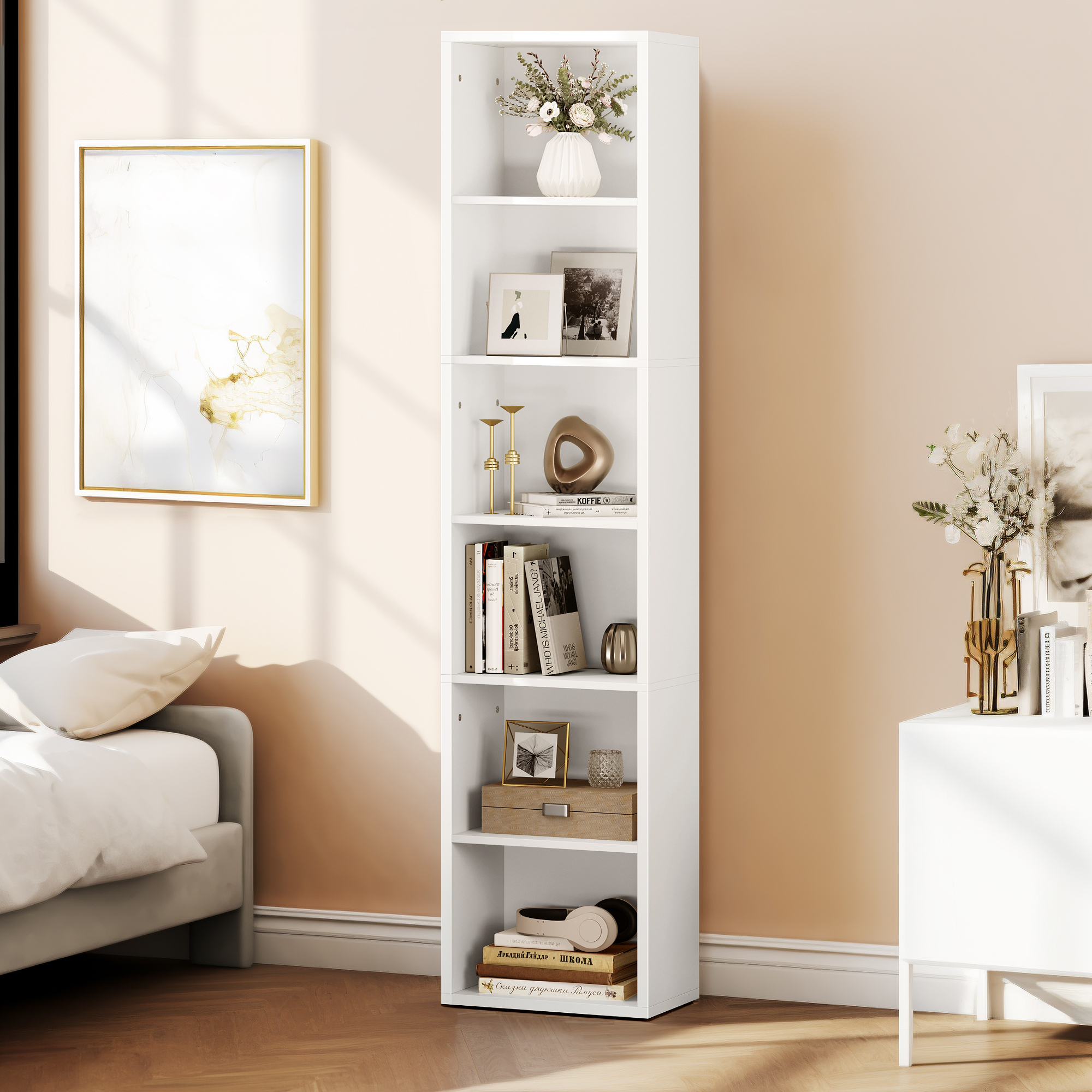 ClosetMaid Decorative Modern Rectangular 4 Tier Shelf Wood Bookcase ...