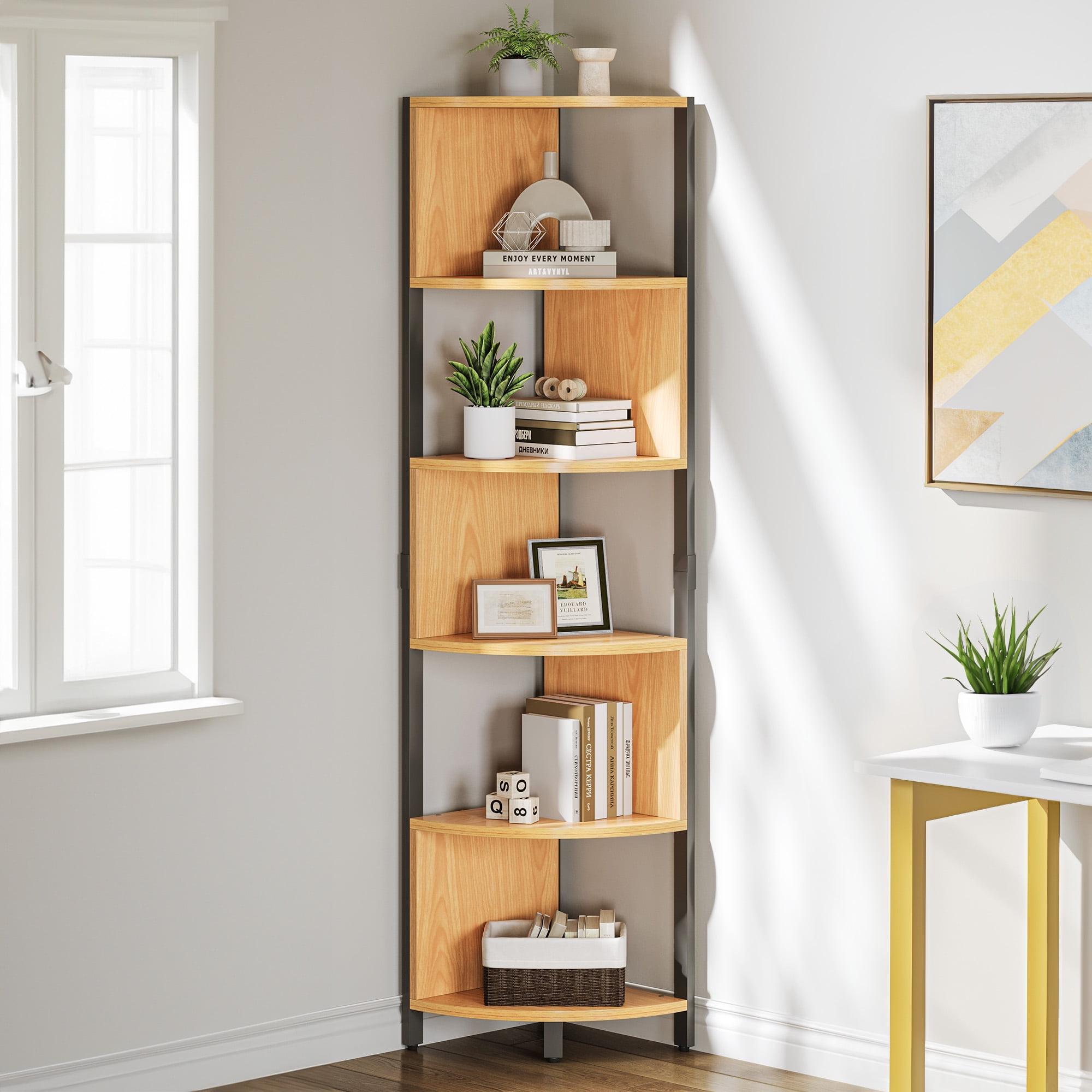 Dextrus 6-Tiers Corner Shelf, 69" Tall Corner Storage Stand Unit ...