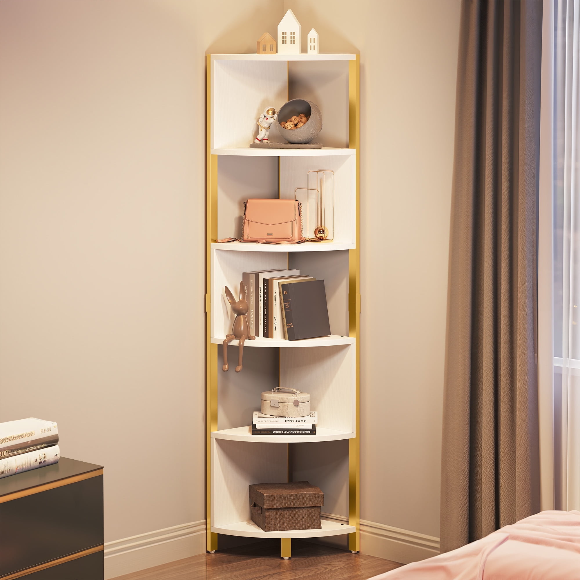 Dextrus 6-Tiers Corner Shelf, 69" Tall Corner Storage Stand Unit ...