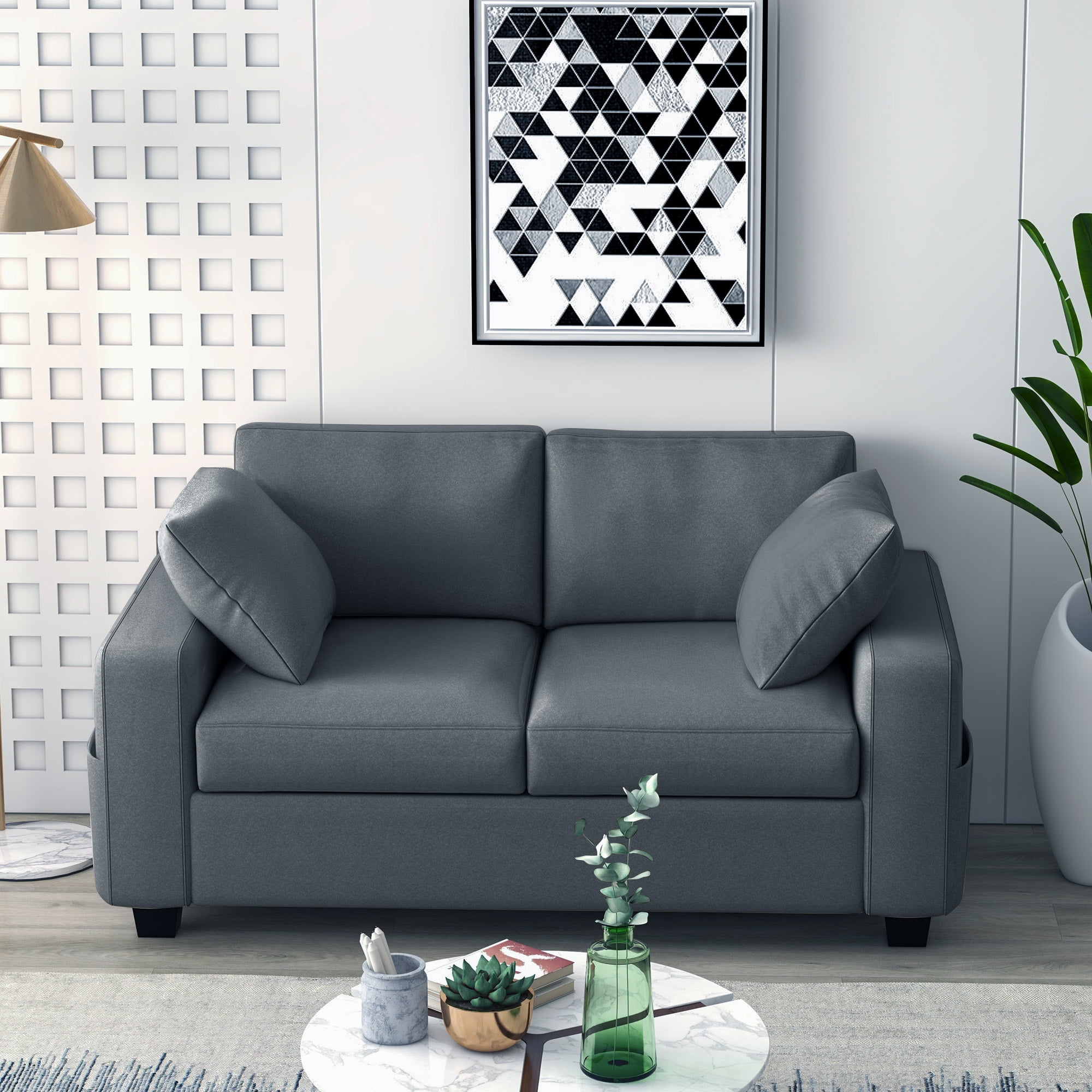 Dextrus 60" Loveseat Sofa for Apartment, Modern Comfort with Back ...