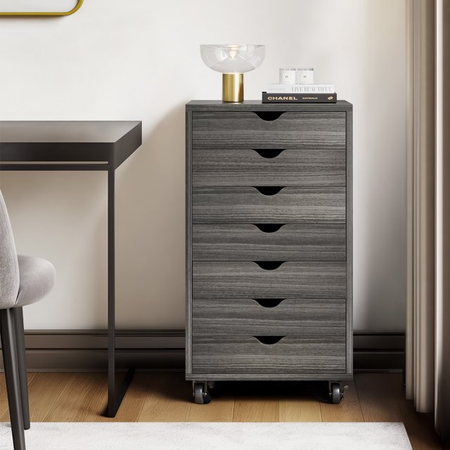 Dextrus 7-Drawer File Cabinets Office Wooden File Cabinet Chest Mobile ...