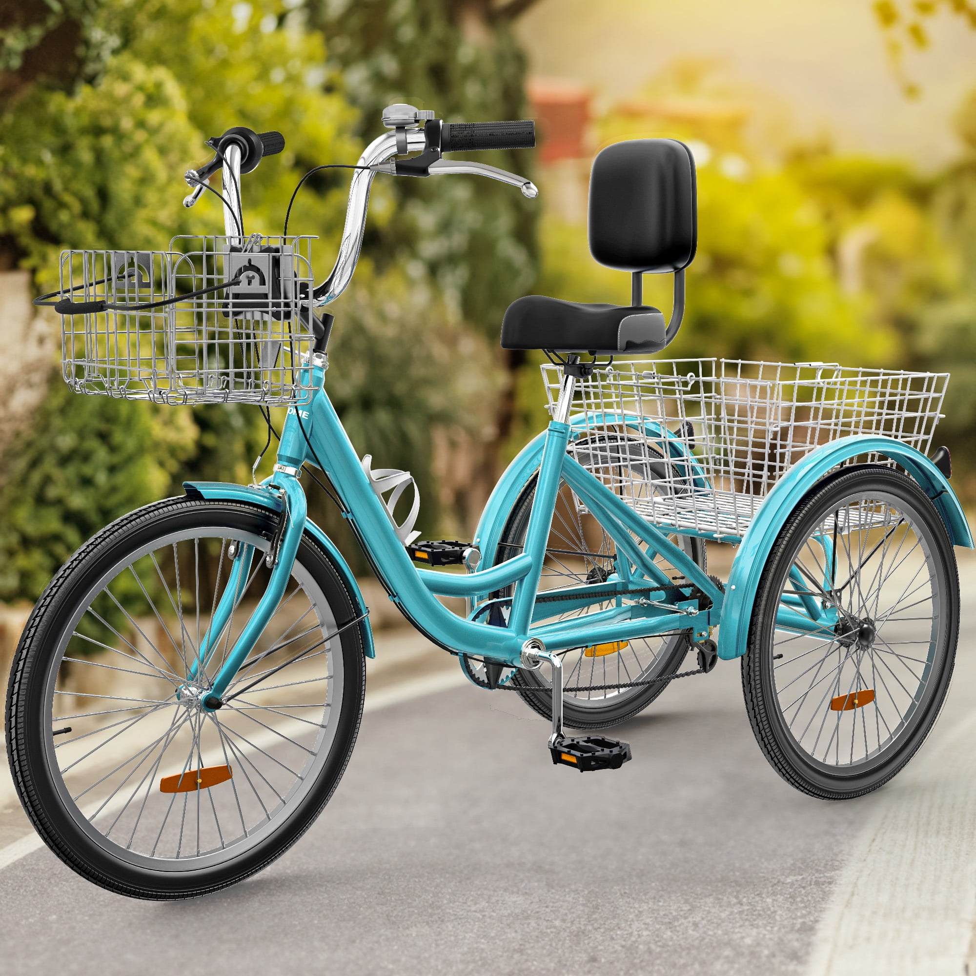 Dextrus 7-Speed Adult Tricycle 26" 3-Wheel Cruiser Bike for Men and ...