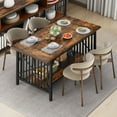 Dextrus 70" Dining Table for 4-8 People, Industrial Rectangular Wood ...