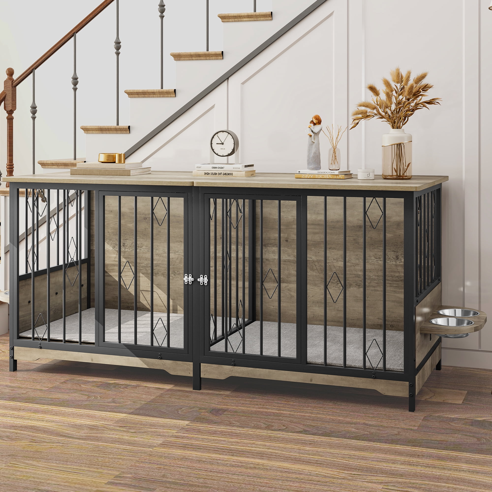 Dextrus 71" Large Dog Crate Furniture with Removable Divider, Heavy ...