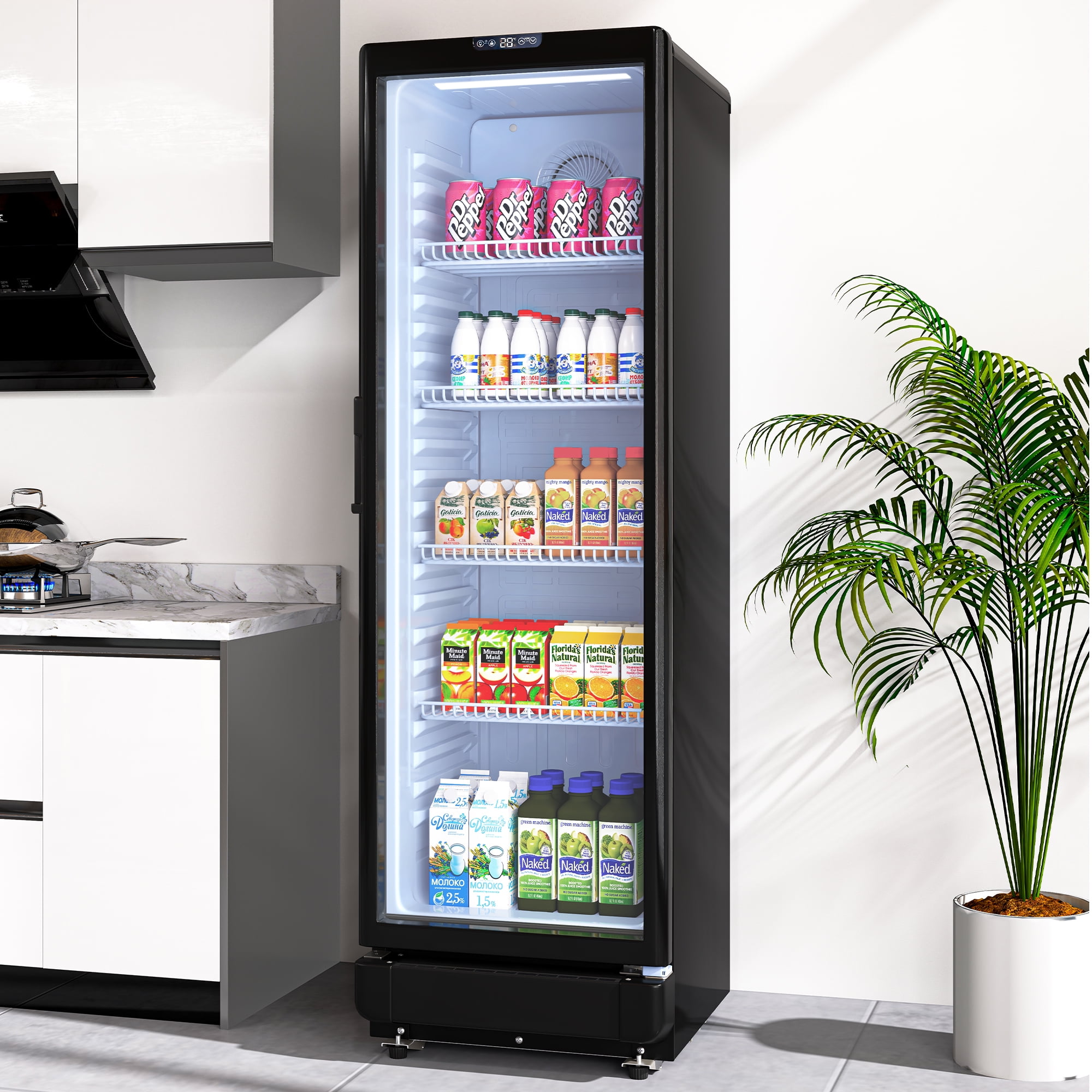 Dextrus 8.5 Cu.Ft. Beverage Refrigerator with Glass Door, Lock, LED ...