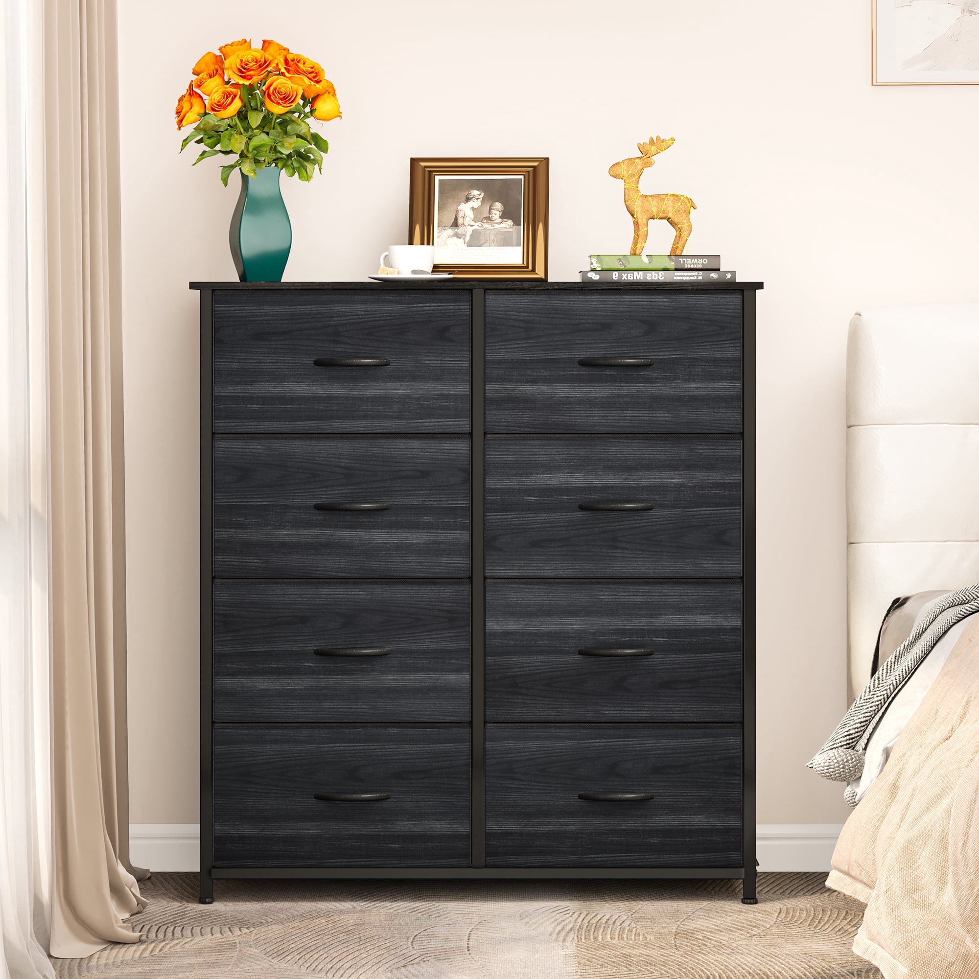 Dextrus 8 Drawers Dresser Chest of Drawers for Bedroom Fabric Storage ...