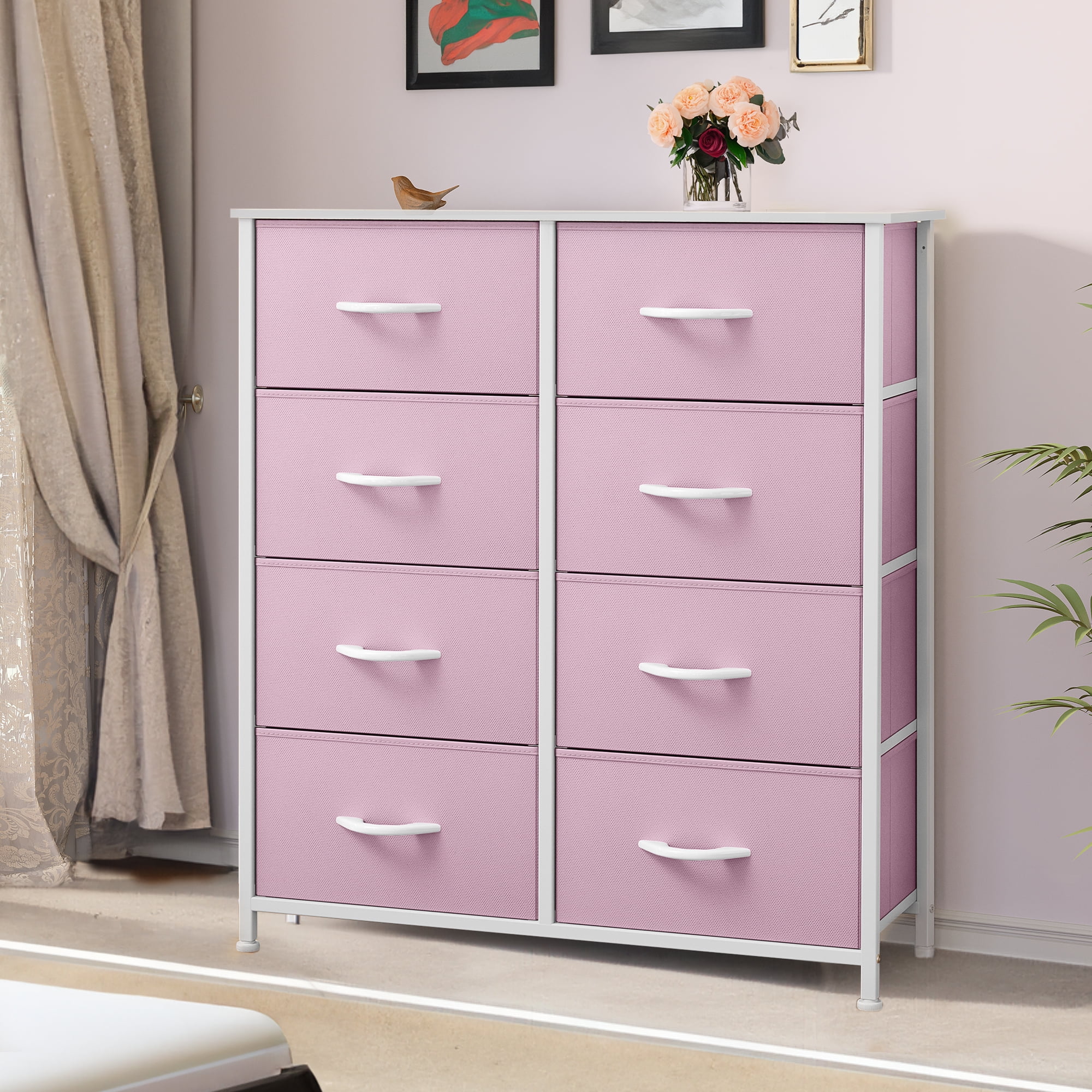 Dextrus 8 Drawers Dresser Chest of Drawers for Bedroom Fabric Storage ...