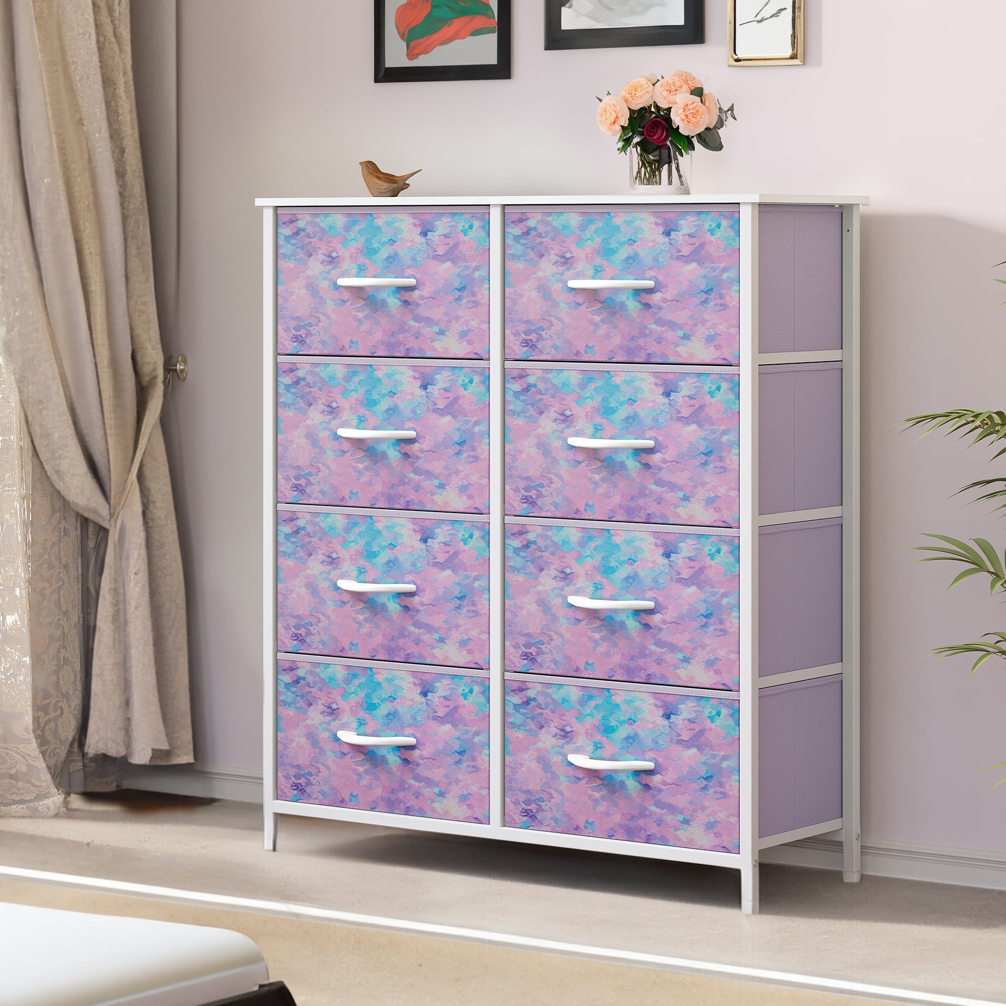 Dextrus 8 Drawers Dresser Chest of Drawers for Bedroom Fabric Storage ...