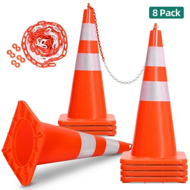 BENTISM Traffic Safety Cones 12 PCS PVC Parking Cones 18" W/ 1 ...