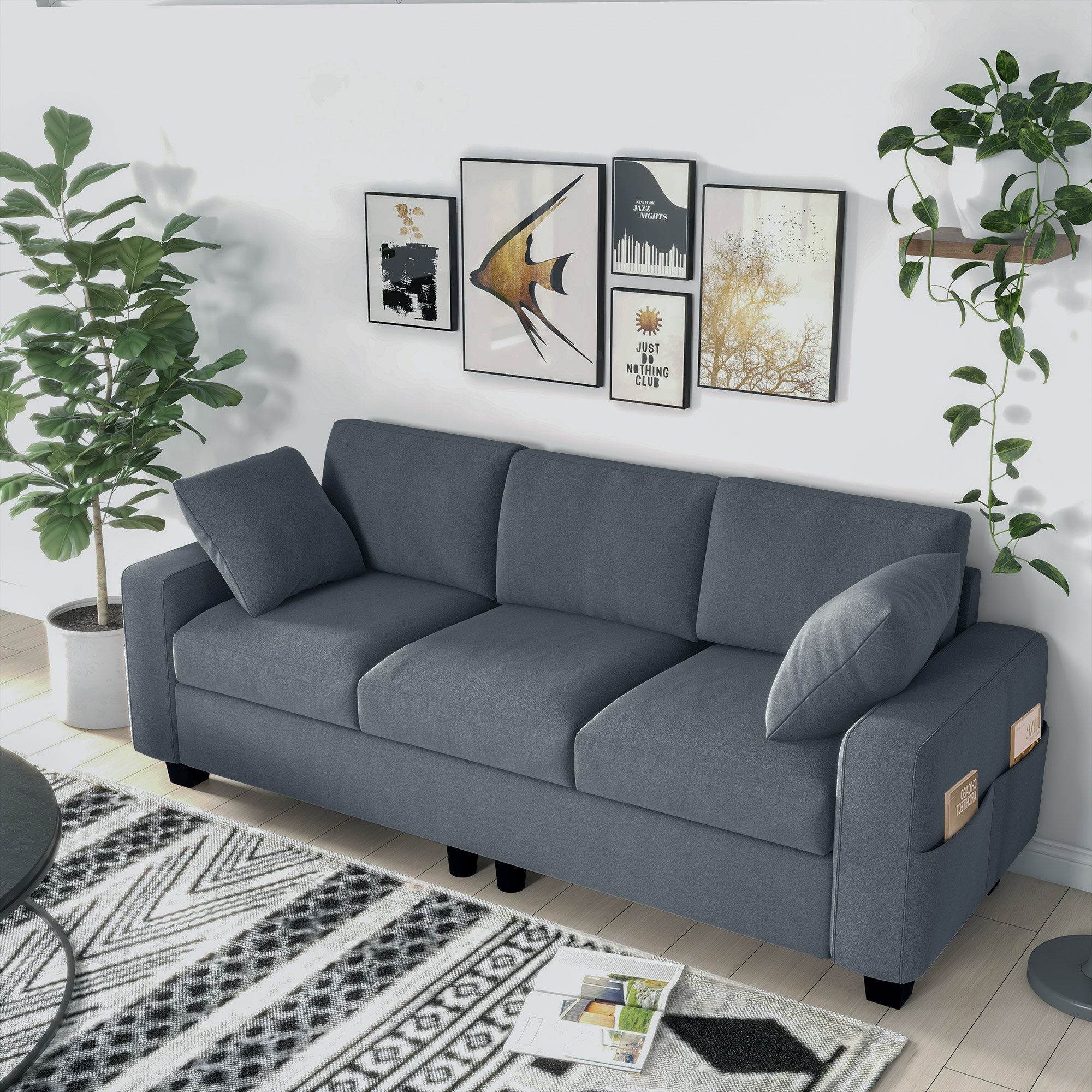 Papajet Sofa, 3 Seater Comfy Couch Sofa- Extra Deep Seated Oversized ...