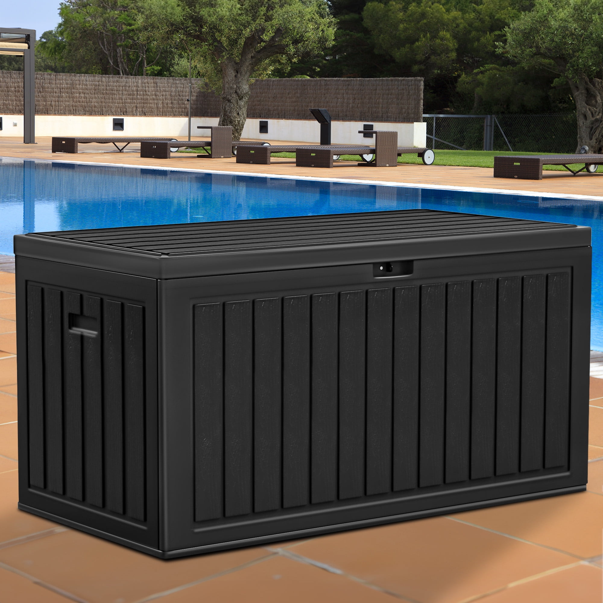 Dextrus 86 Gallon Deck Box, Double-Wall Resin, Lockable & Waterproof ...