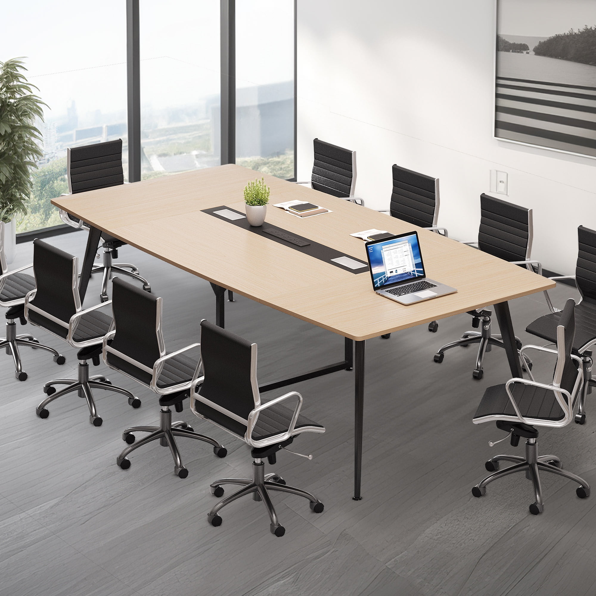 Dextrus 8FT Conference Table, 94.5"L Large Meeting Table with Rectangle ...