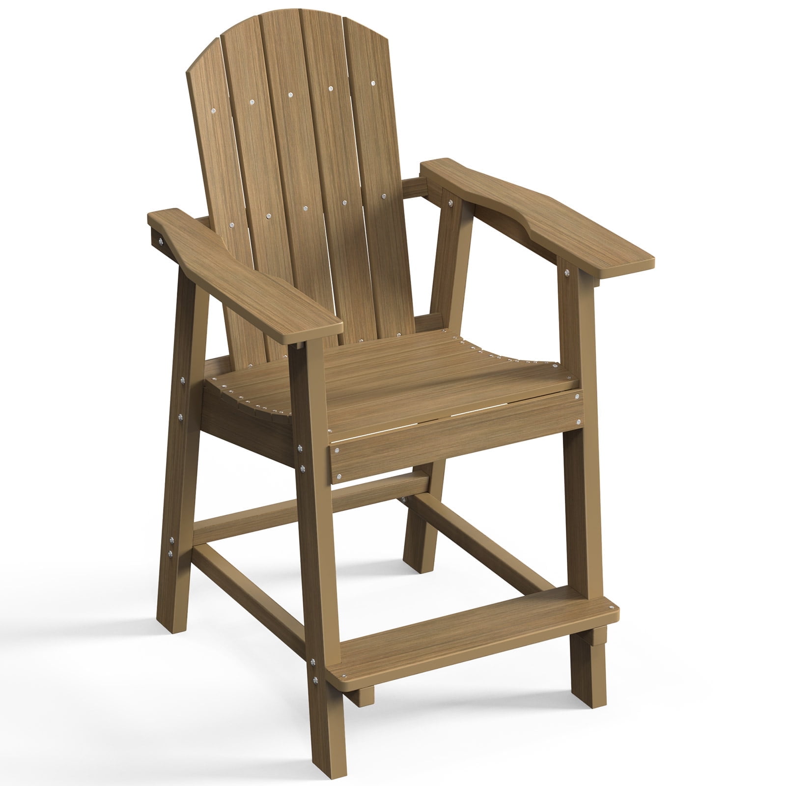 "Dextrus Brown Plastic Adirondack Chair, 25"" Tall Outdoor Barstool ...