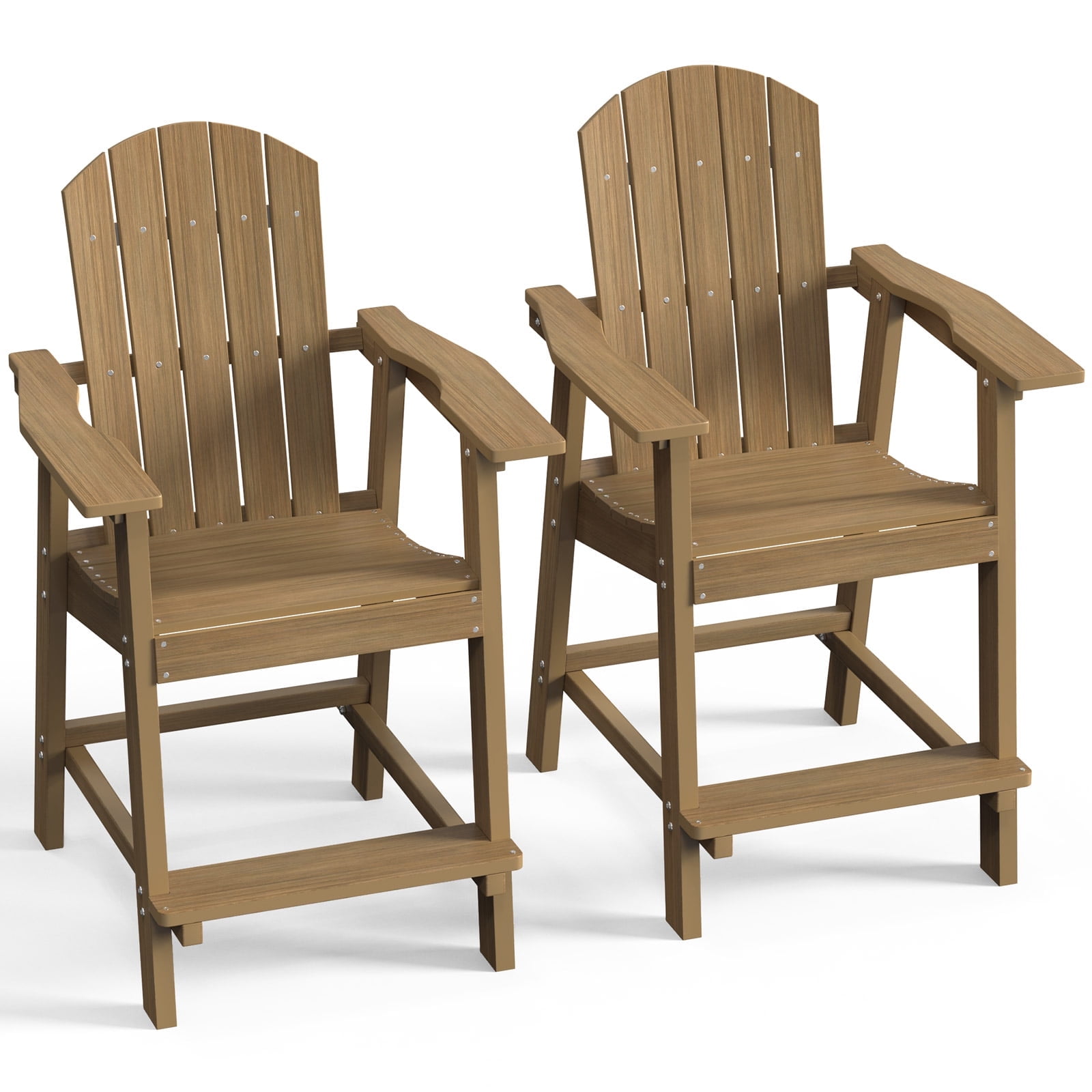 Dextrus Adirondack Chair Set of 2, Poly Bar Height Balcony 25" Tall ...