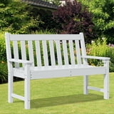 Dextrus All-Weather Garden Bench, Durable White Outdoor Seating for 2-3 ...