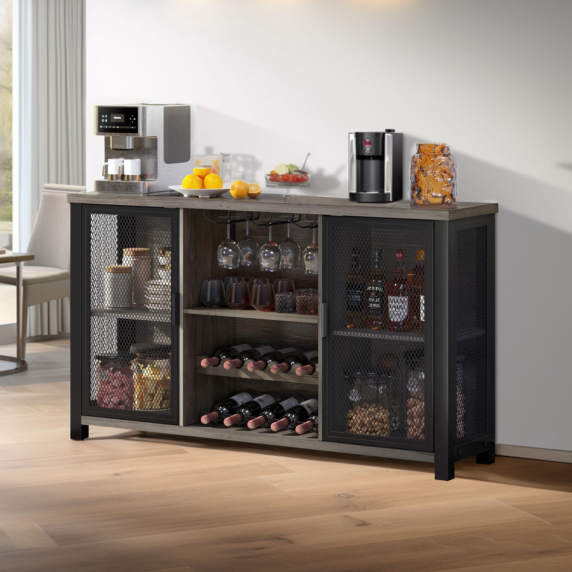 Free Shipping! Dextrus Bar Cabinet for Liquor and Glasses, Wine Cabinet ...