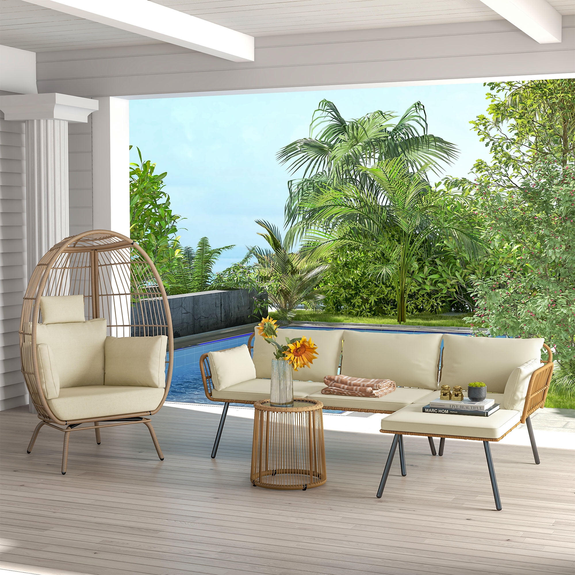 Dextrus Boho Patio Conversation Sets,Outdoor Furniture Sofa Set - Club ...