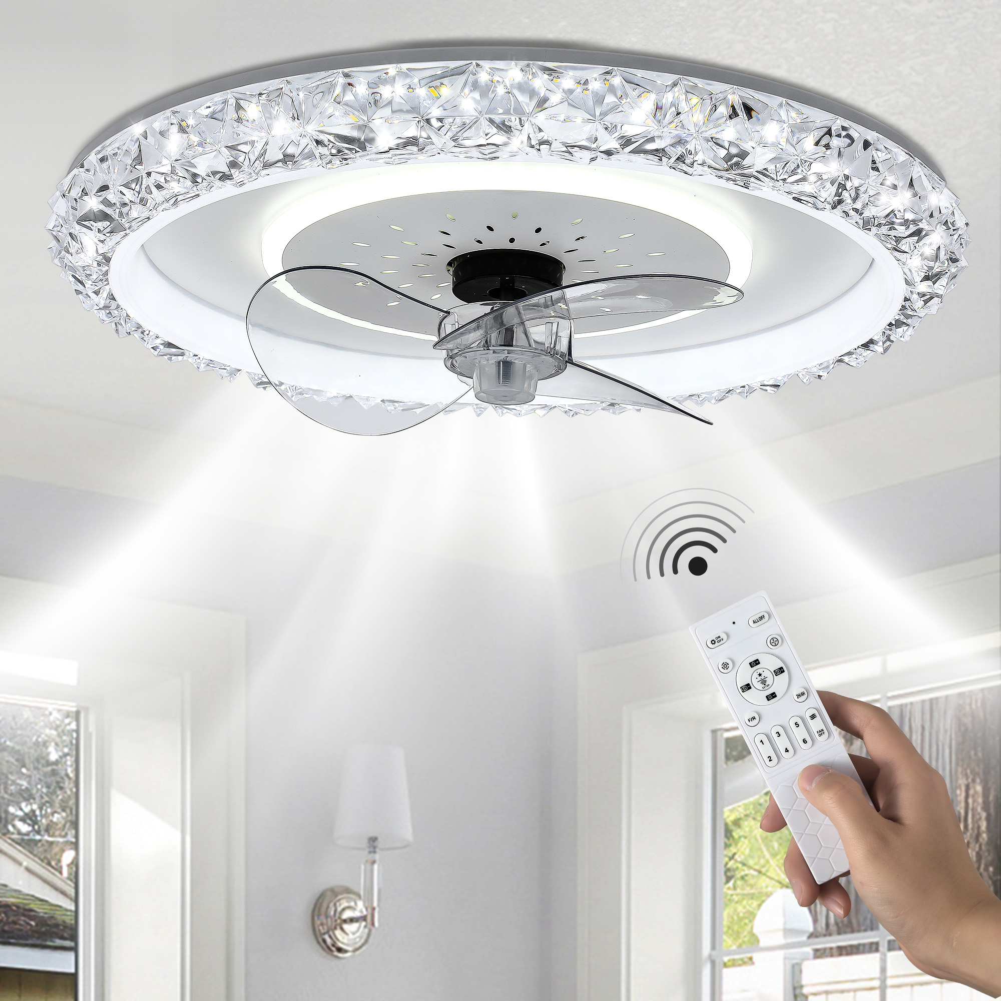 Dextrus Ceiling Fan with Lights, App Control and Timer, Ultra-Quiet 6 ...
