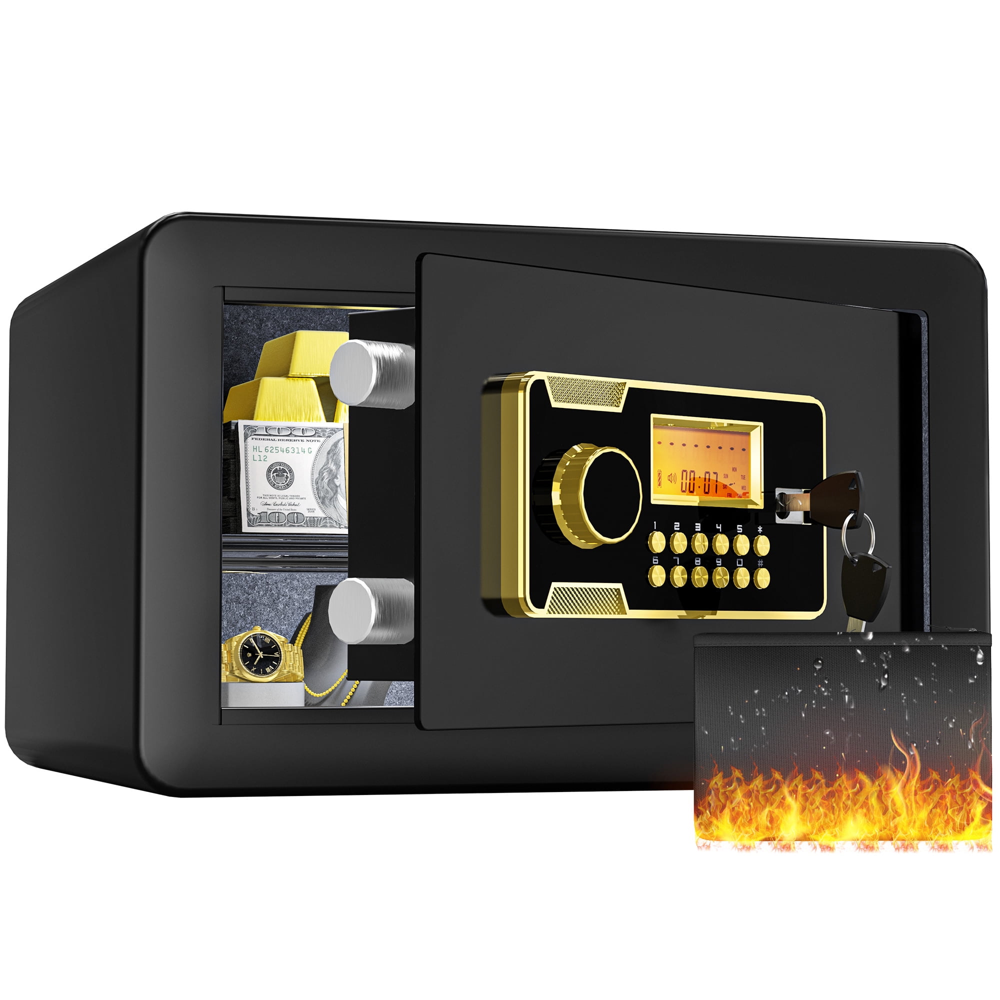 Dextrus Combination Lock Wall Safe, 1.5 cu ft Steel Black, 32.6 lb ...