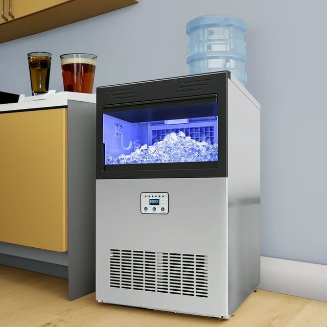 Dextrus Commercial Ice Maker Machine 130LBS/24H with 33LBS Storage Bin ...