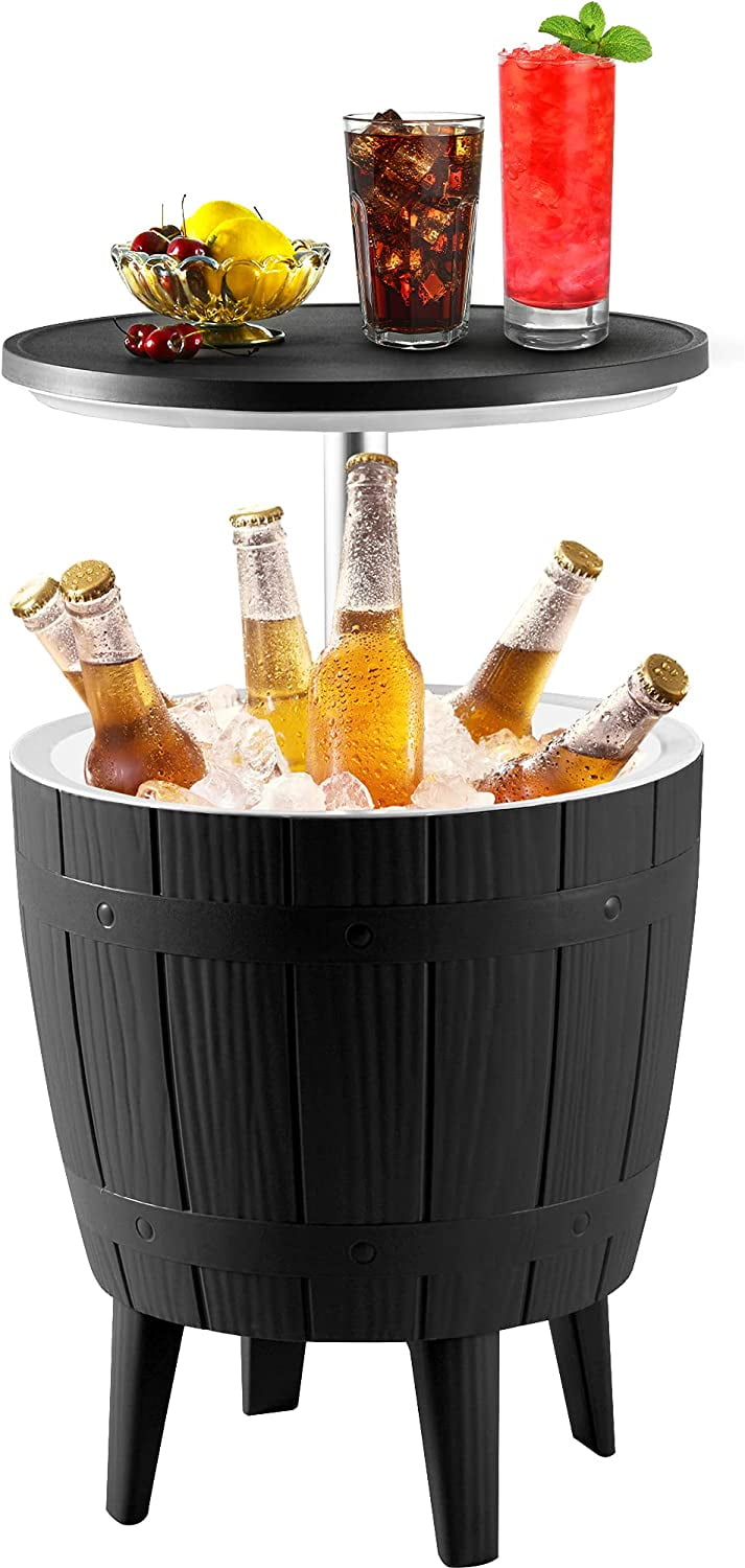 Dextrus 3-in-1 Outdoor Patio Ice Cooler Table, Adjustable Height, 9.8 ...