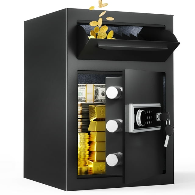 Dextrus Depository Safe Box,2.5 CU.FT Steel Security Safe Box with Drop ...