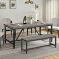 Dextrus Dining Table for 6-8, 71" Rectangular Wood Farmhouse Kitchen ...