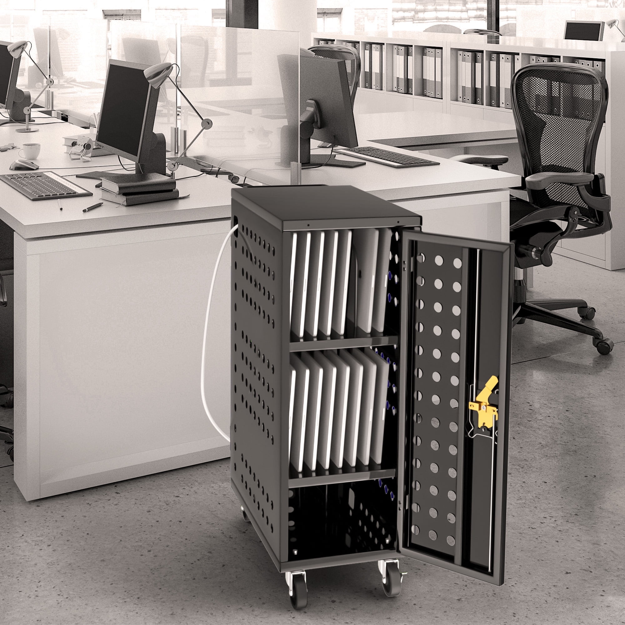 Dextrus Mobile Charging Cart for 16 Devices, Supports iPads and Laptops ...