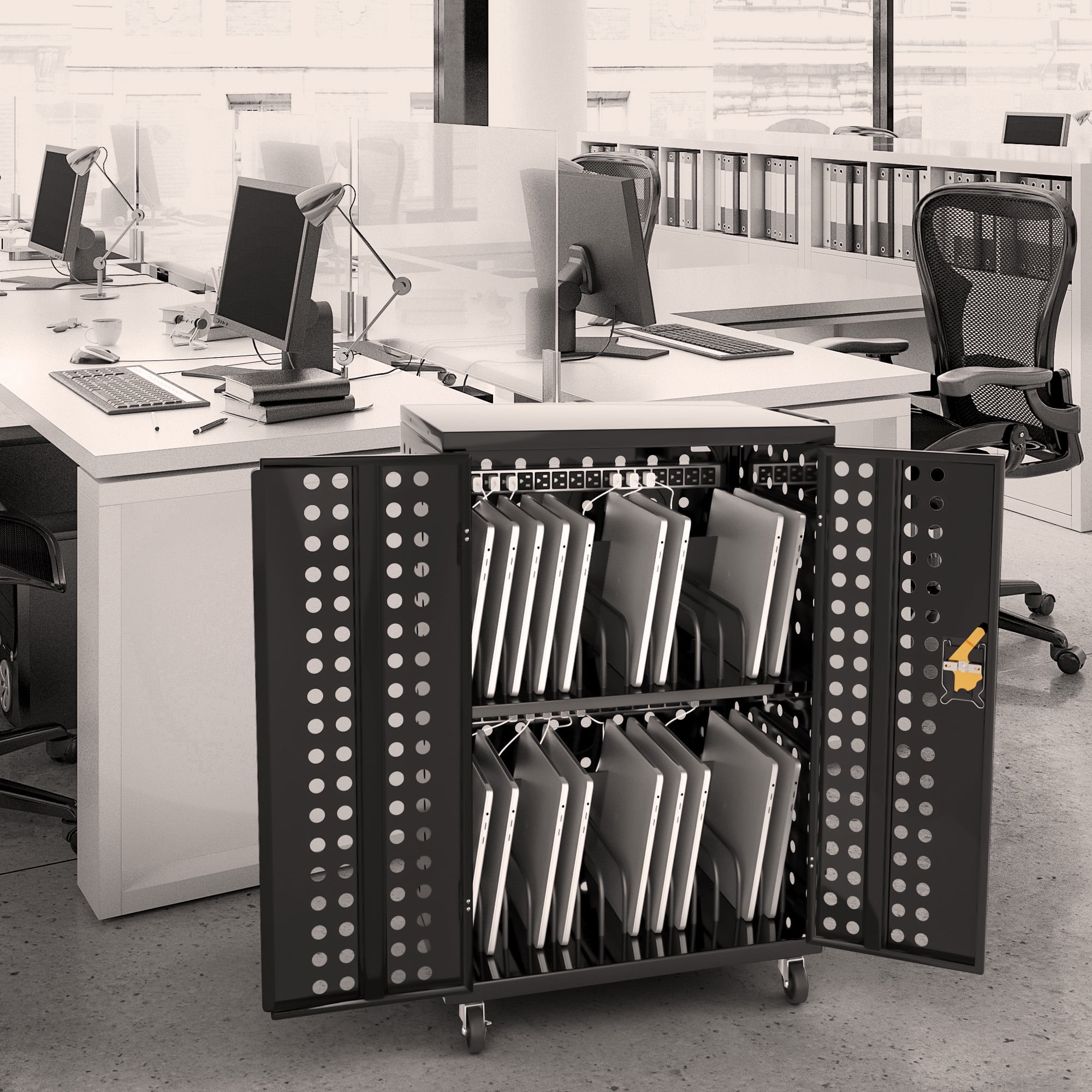 Dextrus Mobile Cart: Charging & Storage for 28 Devices, Supports iPads ...