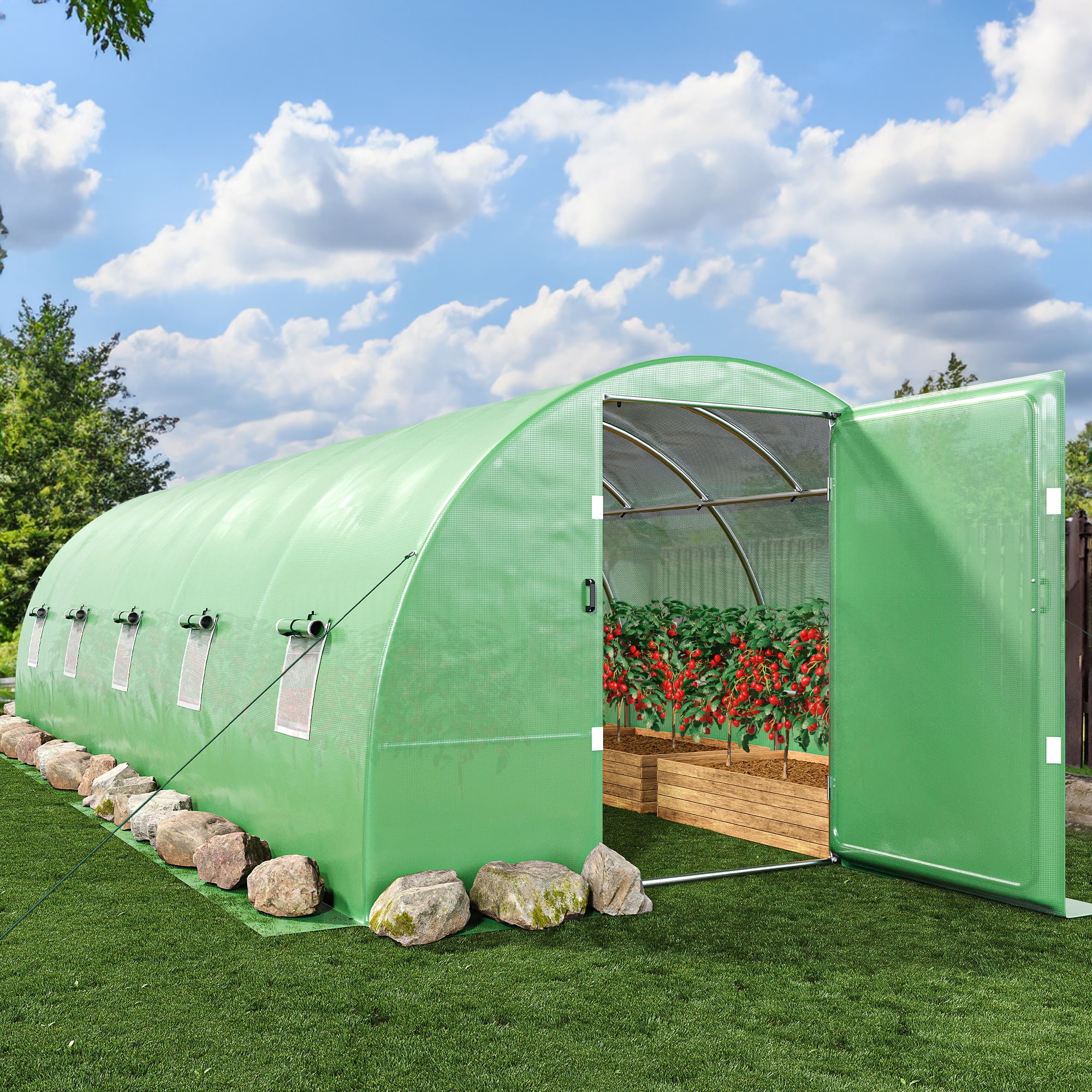 Dextrus Extra Large Heavy-Duty Greenhouse: Dimensions of 26x10x7ft ...
