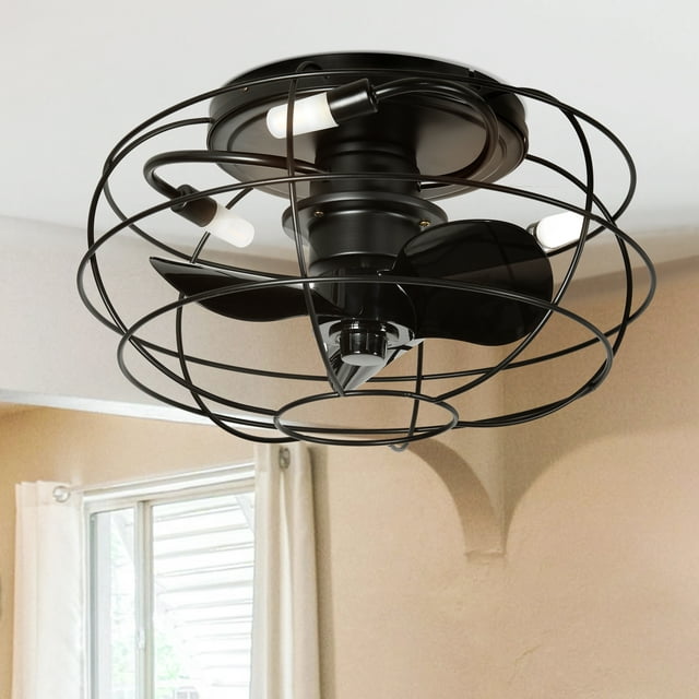 Dextrus Farmhouse Ceiling Fans with Lights Remote Control, Low Profile ...