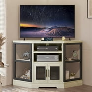 Corner TV Stand for TVs up to 70 inch with Swivel Mount, 4-Shelf ...