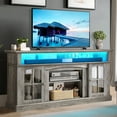 Dextrus Farmhouse LED TV Stand w/Outlets for TVs up to 70'', Wood TV ...