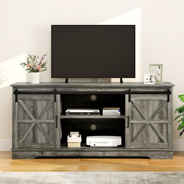 Dextrus Farmhouse TV Stand for TVs up to 65'', Entertainment Center ...