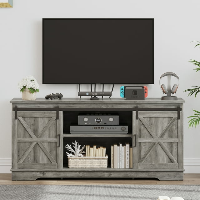 Dextrus Farmhouse TV Stand for TVs up to 65'', Entertainment Center ...