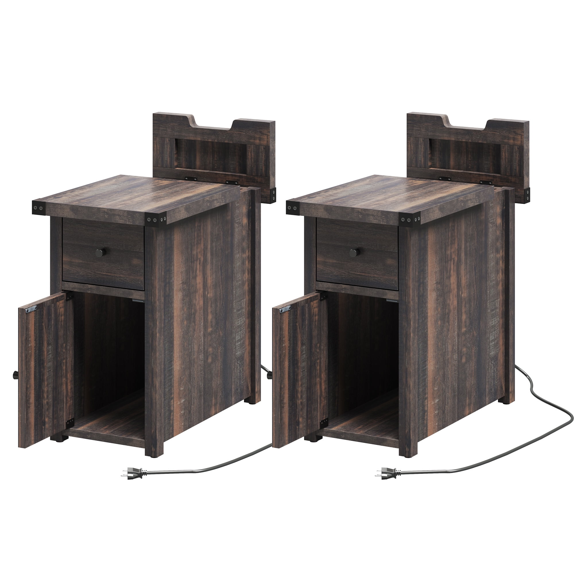 Dextrus Farmhouser End Table Set of 2, End Tables for Living Room Set ...