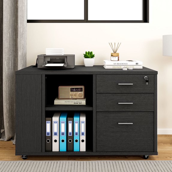 Dextrus Mobile File Cabinet with Charging Station, Lockable, Adjustable ...