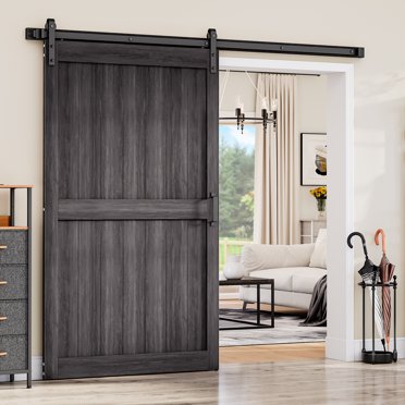 Dextrus 36 in x 84 in Solid Wood Barn Doors Painted with Installation ...