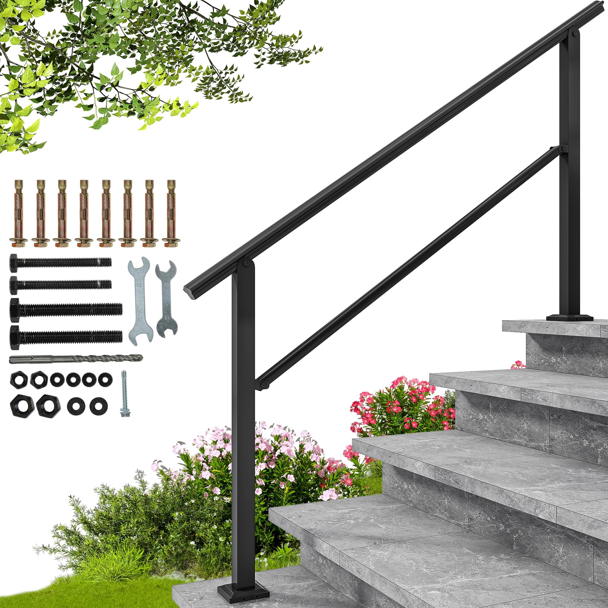 Metal Porch Handrails For Steps Outdoor Decorative Metal Handrail