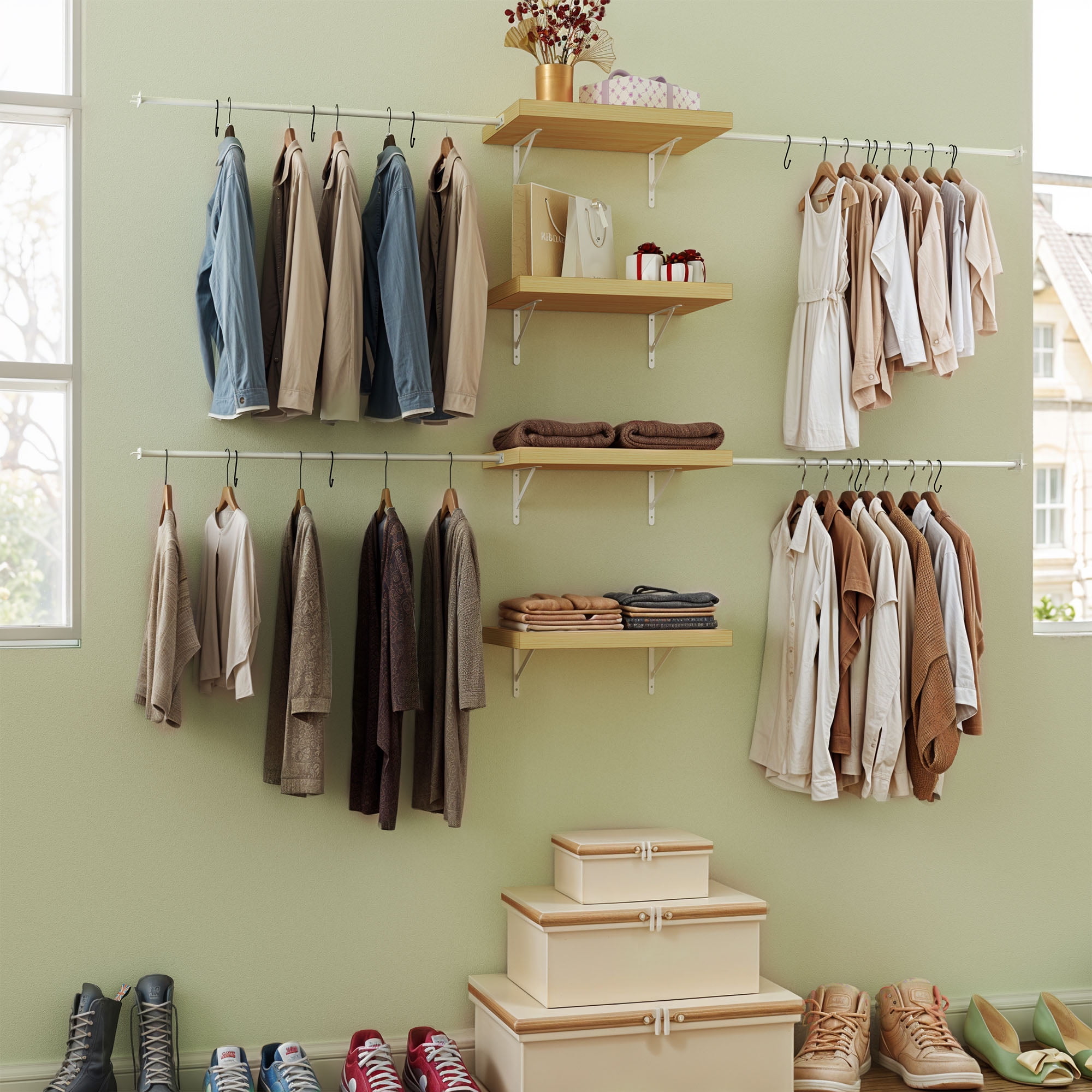 Dextrus Heavy Duty Walk In closet organizers and storage with 10 Hooks ...