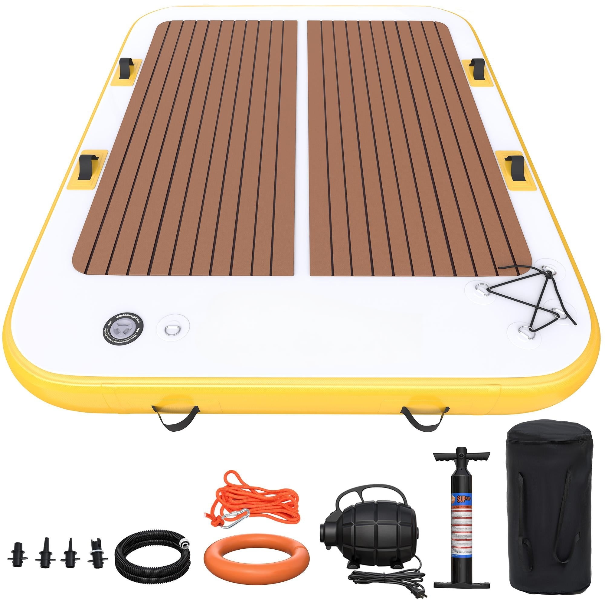Dextrus Inflatable Dock Platform, 6x5 ft, PVC Floating Dock for Fishing ...
