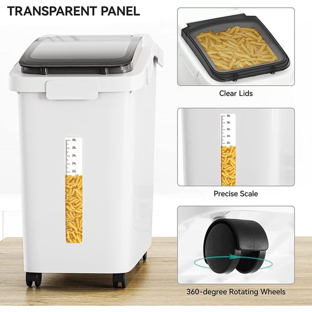 Free Shipping! Dextrus Ingredient Storage Bin, 11.4+5.8+3.4 Gallon ...