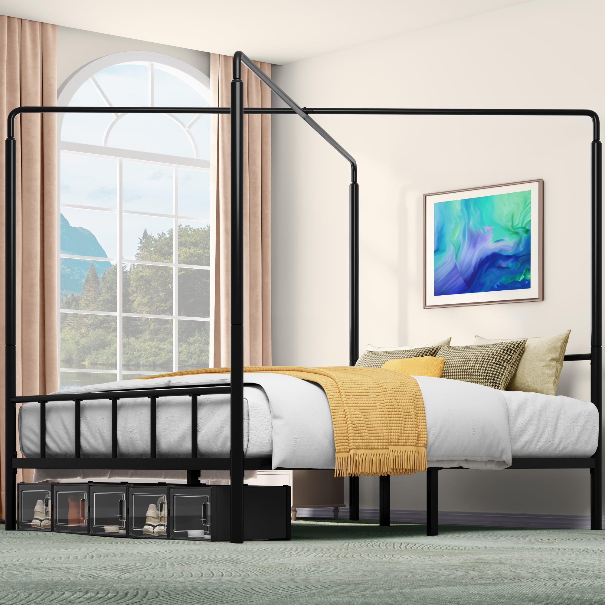 Metal Four Poster Bed King Westbourne Metal & Velluto 4 Poster Bed,